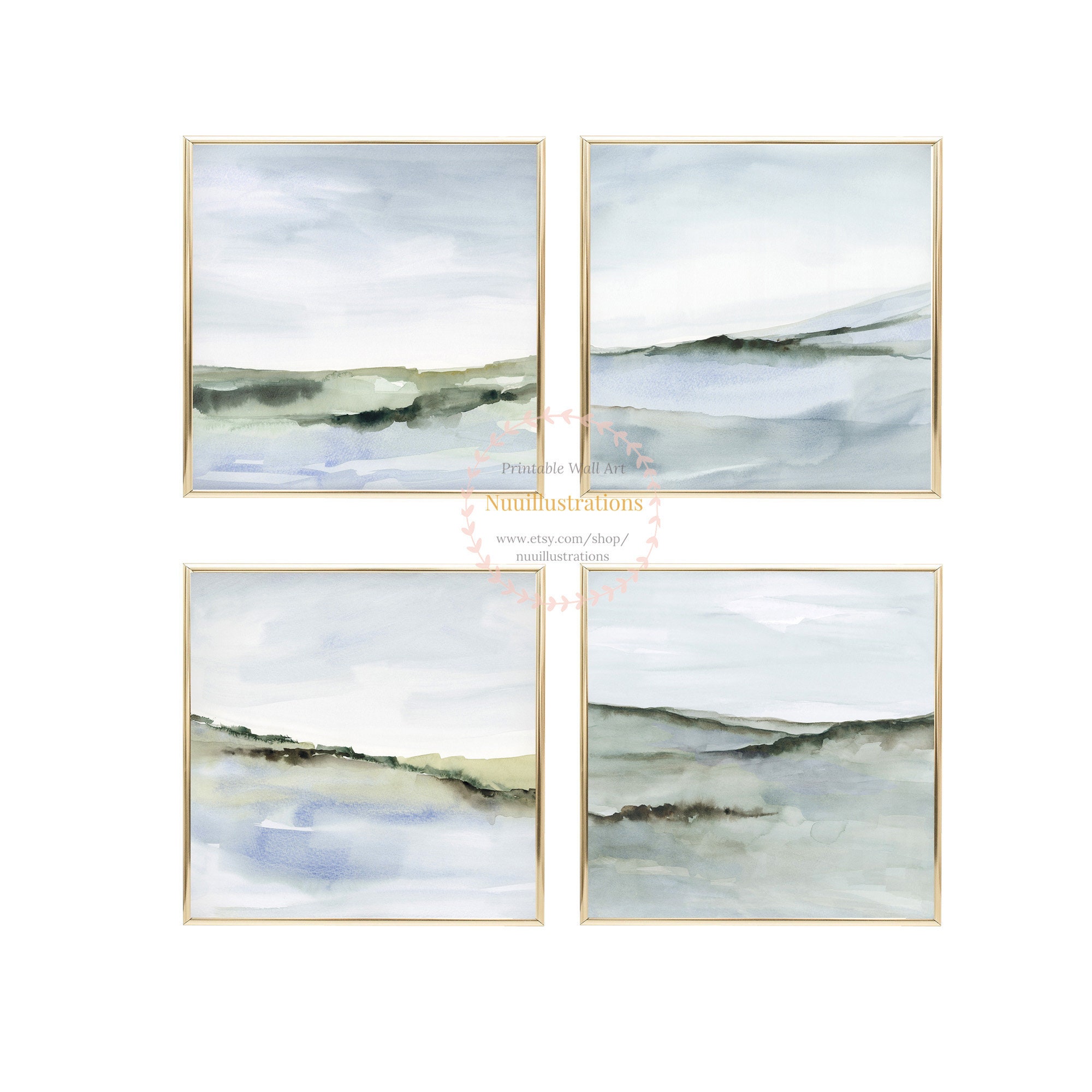 Abstract Landscape Print Set of 4 Printable Wall Art - Etsy