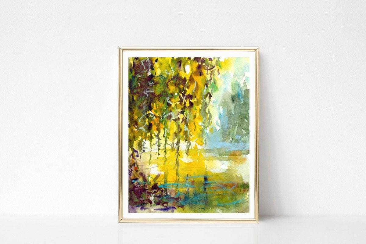 Green Abstract Landscape Print Instant Download DIY Printable - Etsy