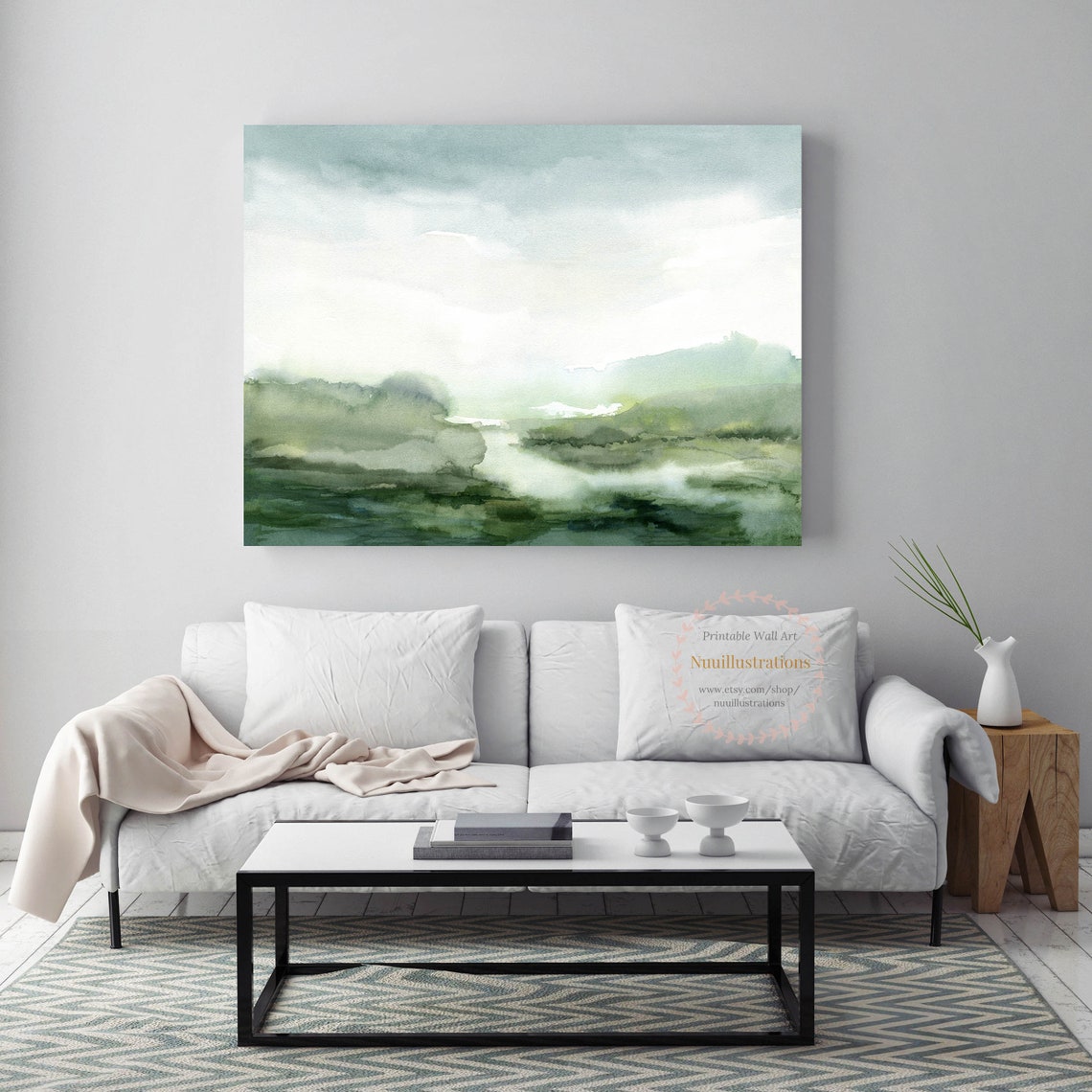 Large Abstract Landscape Wall Art Print Printable Instant - Etsy