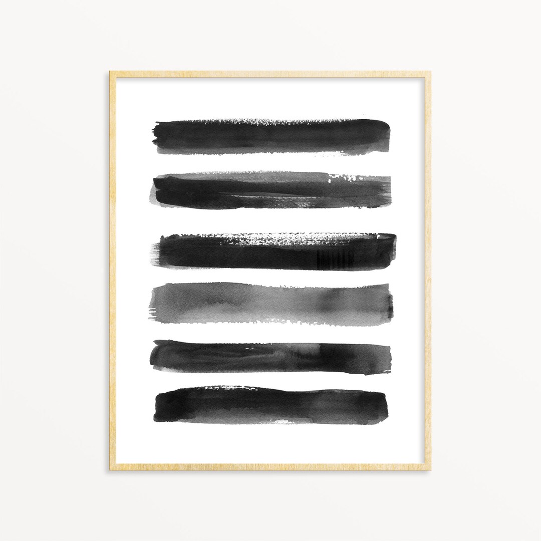 Abstract Black Ink Watercolor Print Line Printable Wall Art DIY Print ...