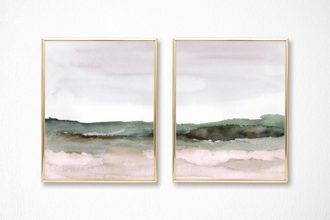 Watercolor Landscape Print Printable Wall Art Abstract | Etsy