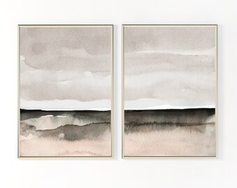 Neutral Landscape Print Set Printable Wall Art Abstract - Etsy