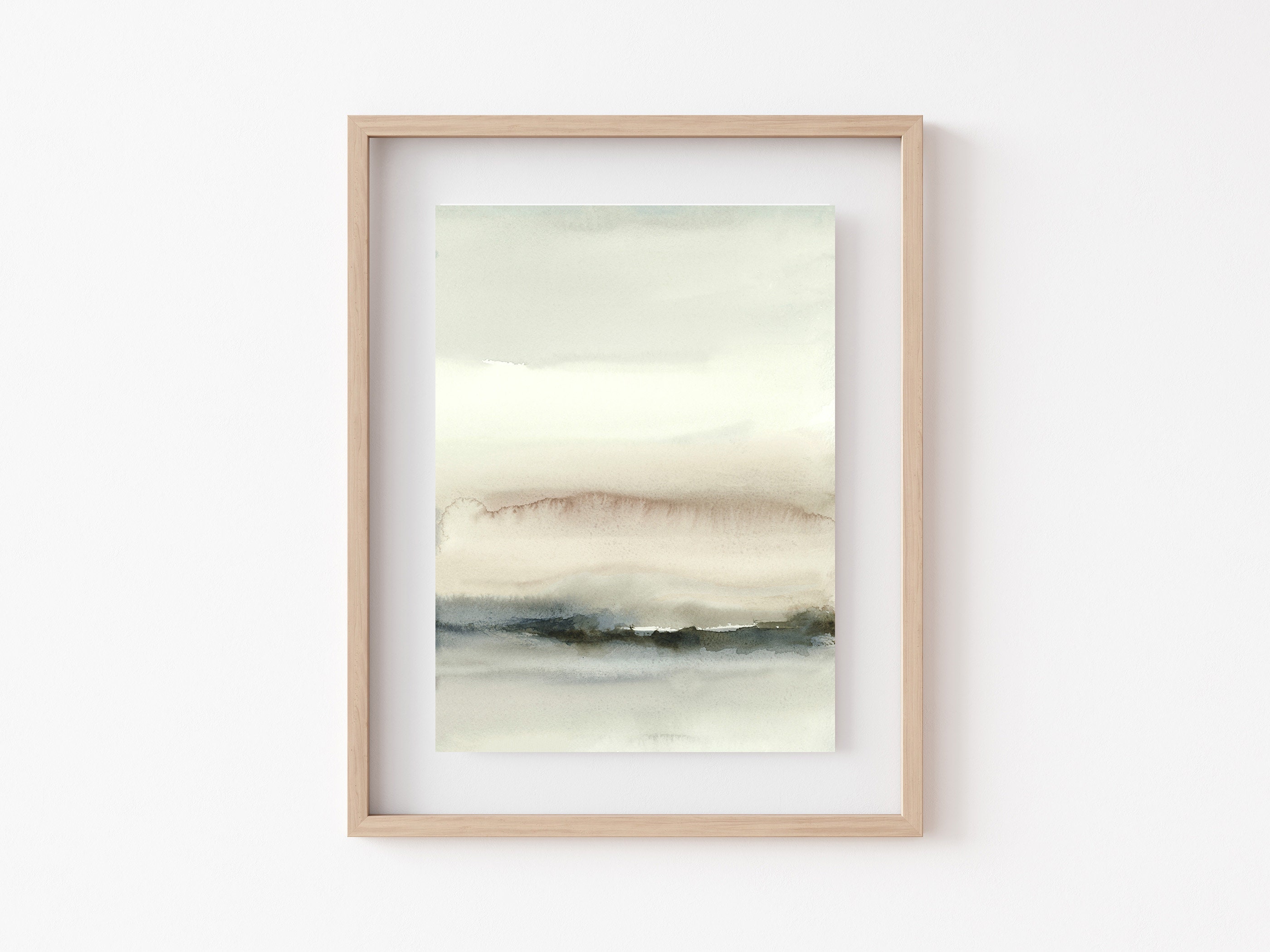 Neutral Abstract Landscape Print Watercolor Printable Wall Art | Etsy