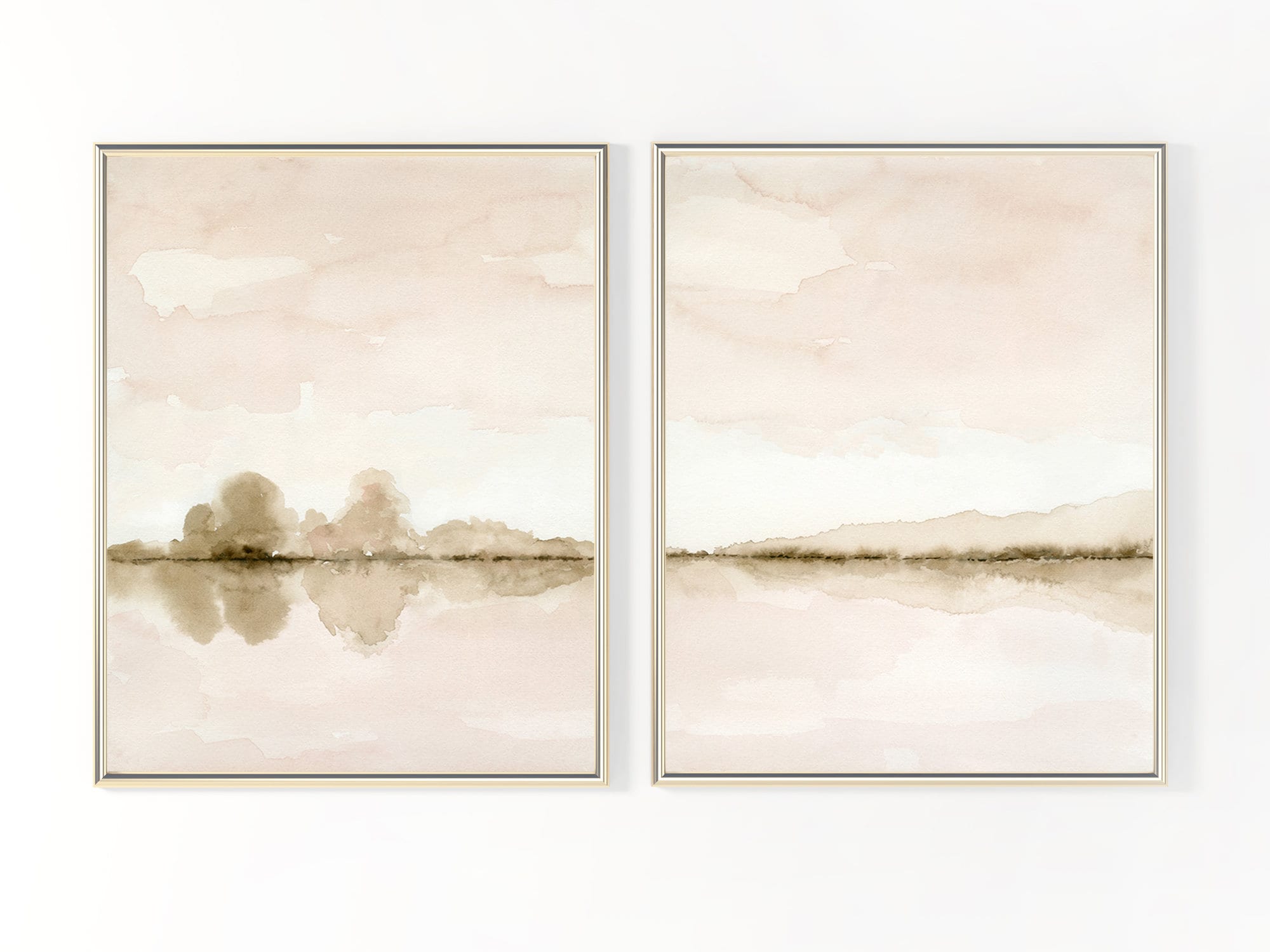 Neutral Landscape Print Printable Wall Art Set Minimal | Etsy