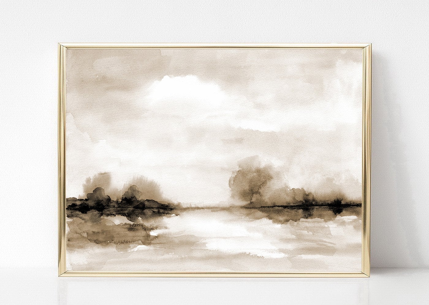 Sepia Landscape Print Minimal Abstract Landscape Printable - Etsy UK