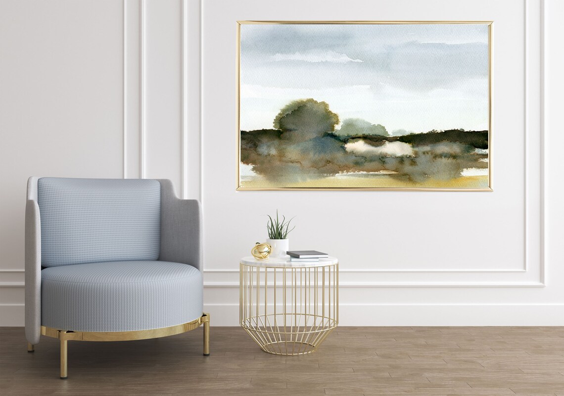 Large Abstract Landscape Print Watercolor Printable Wall Art - Etsy