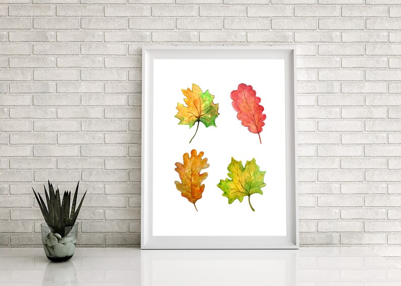 Autumn Leaves Art Printable Fall Leaves Wall Art Digital - Etsy