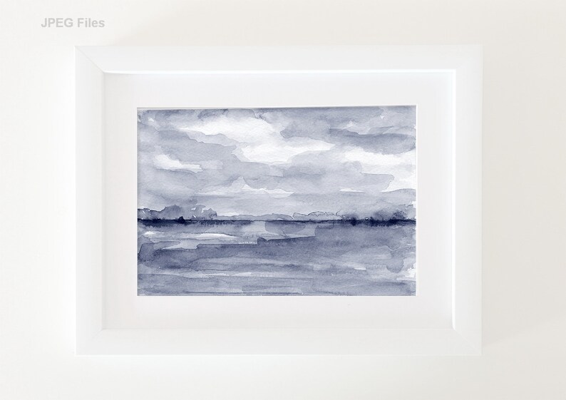 Indigo Abstract Landscape Print Instant Download DIY Printable - Etsy