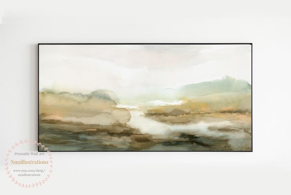 Panoramic Neutral Abstract Landscape Printable Wall Art - Etsy