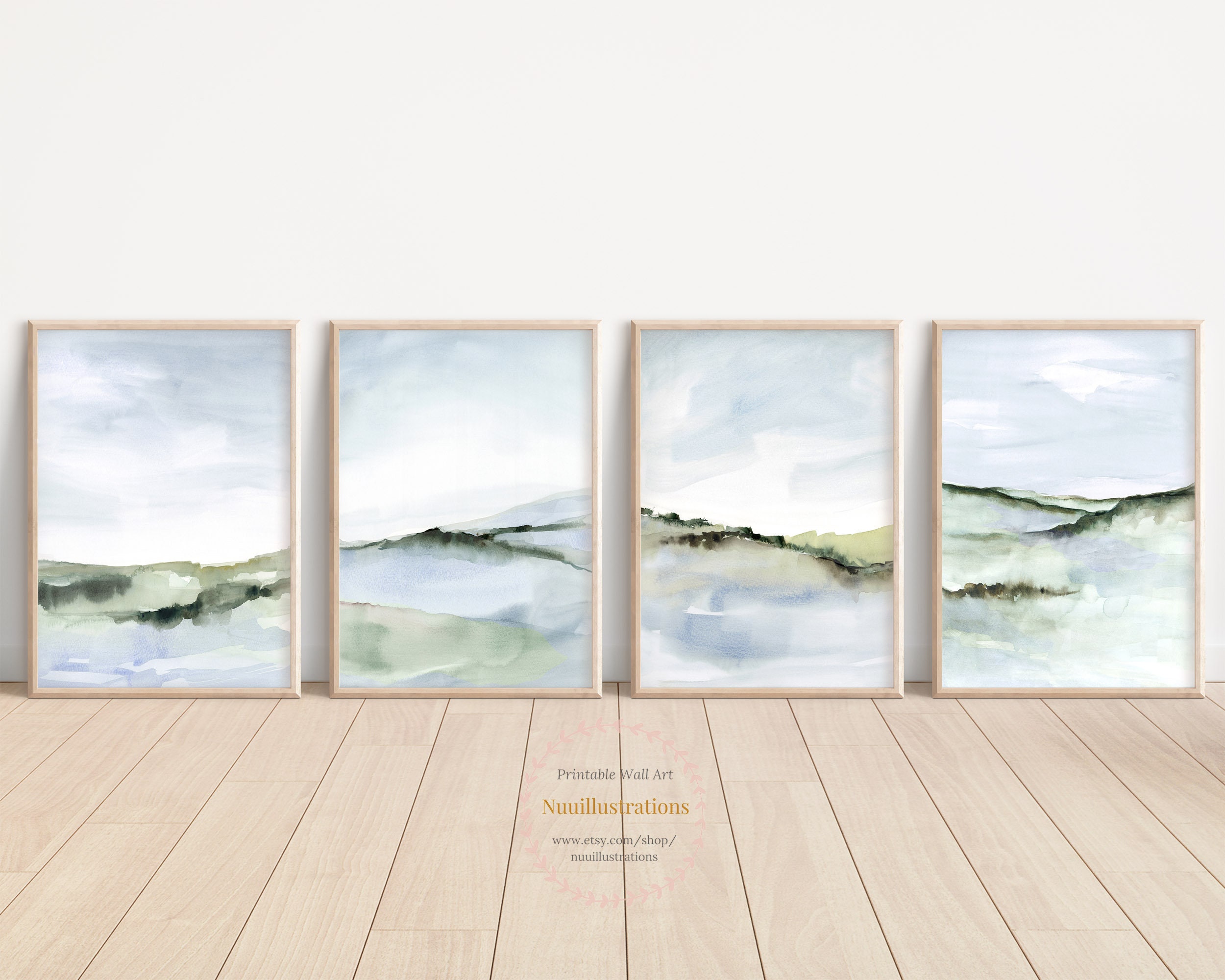 Abstract Landscape Print Set of 4 Printable Wall Art - Etsy