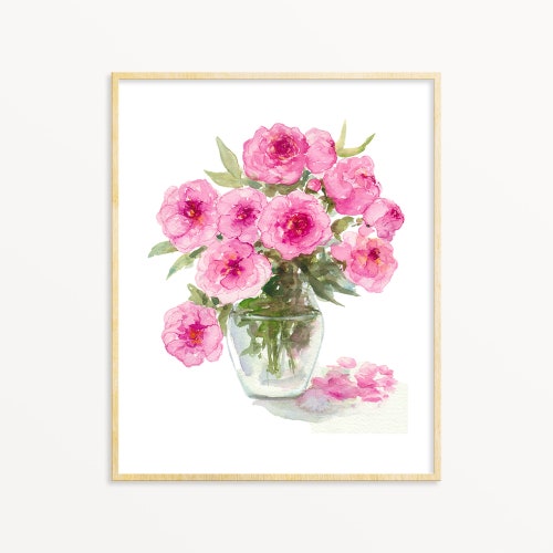 Pink Flower Printable Abstract Floral Print Instant Download - Etsy
