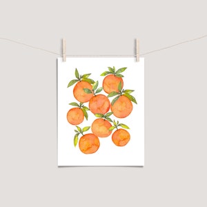 Watercolor Orange Citrus Print Fruit Kitchen Art Printable Wall Art ...