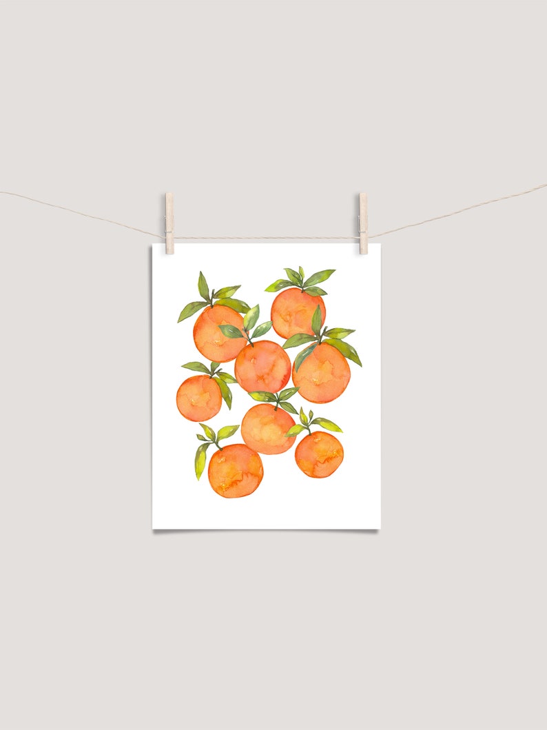 Watercolor Orange Citrus Print Fruit Kitchen Art Printable - Etsy