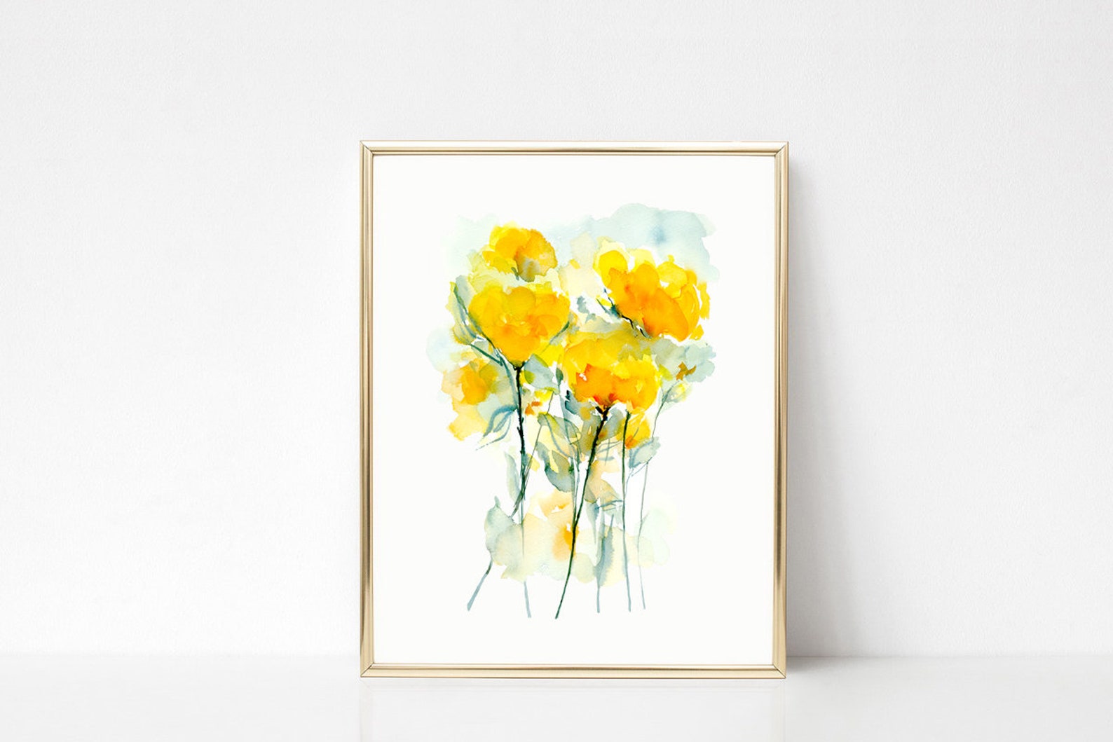 Abstract Yellow Flower Print Instant Download Wall Art DIY - Etsy