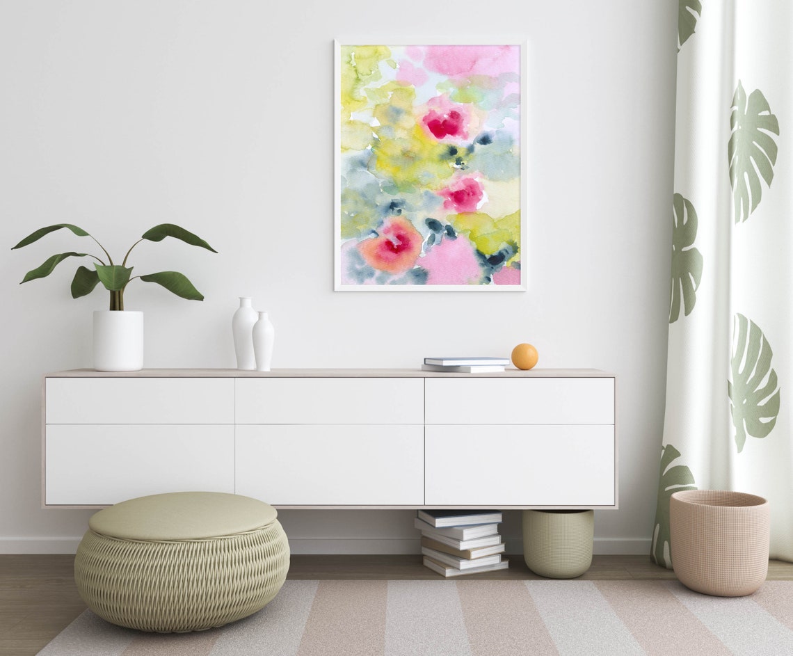 Flower Wall Art Printable Instant Download DIY Print Abstract Floral ...