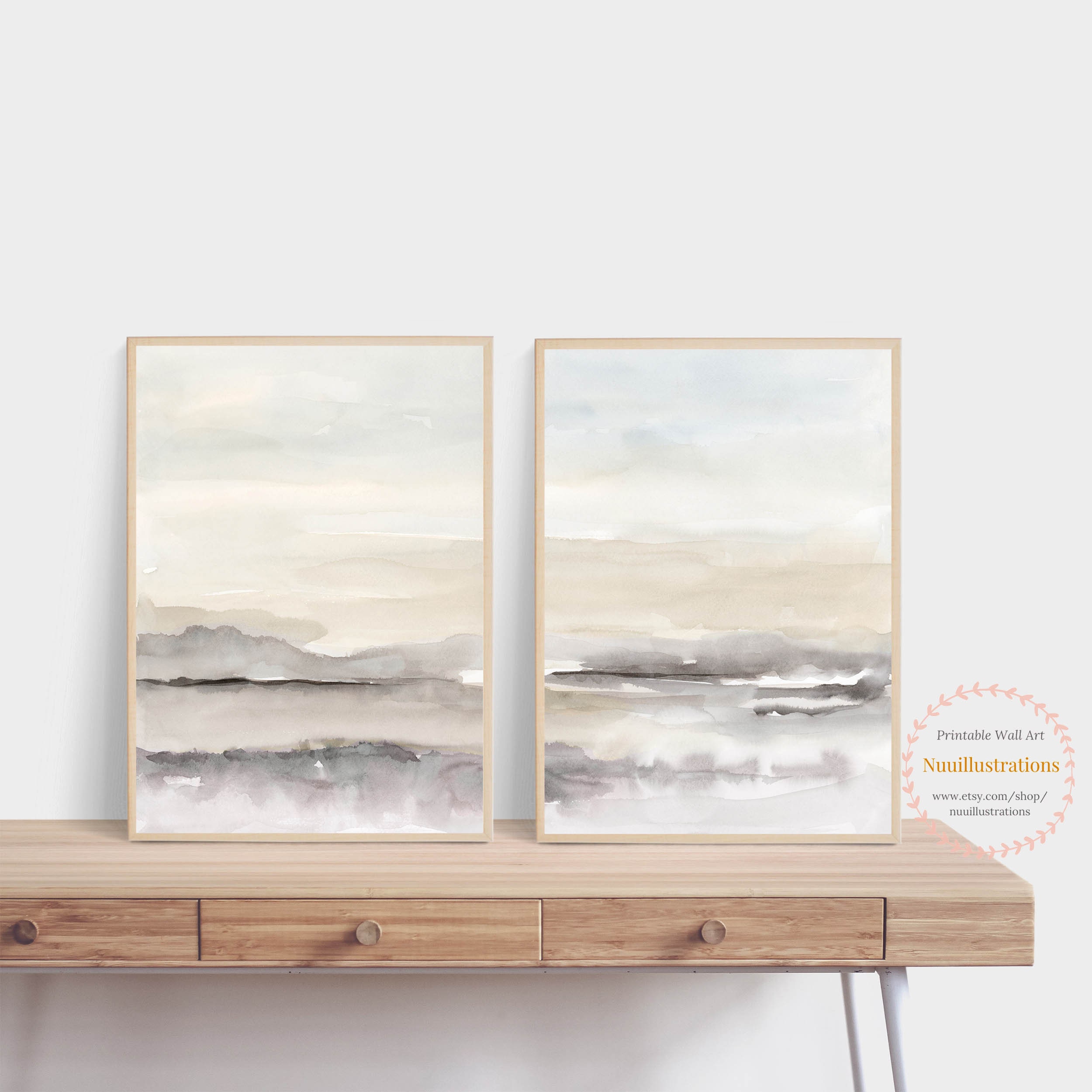 Beige Abstract Landscape Printable Minimal Abstract Art - Etsy