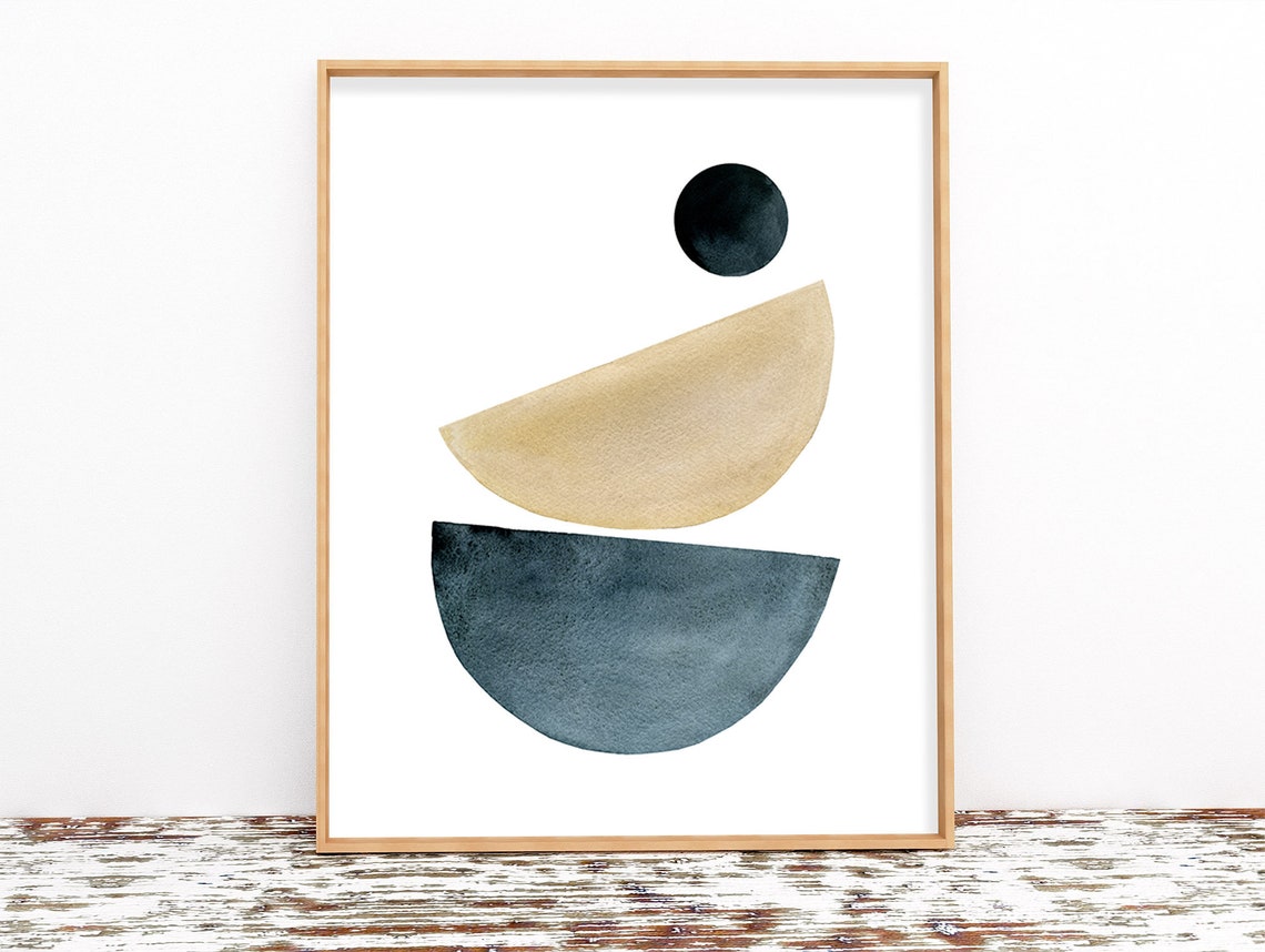 Neutral Geometric Abstract Wall Art Print Instant Download DIY - Etsy