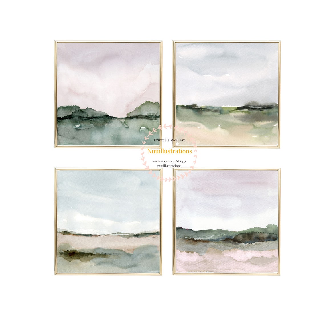 Abstract Landscape Print Set of 4 Printable Wall Art - Etsy
