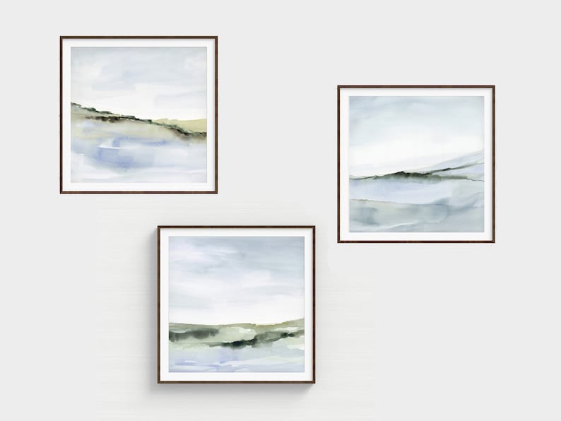 Abstract Landscape Print Set of 3 Printable Wall Art Downloadable ...
