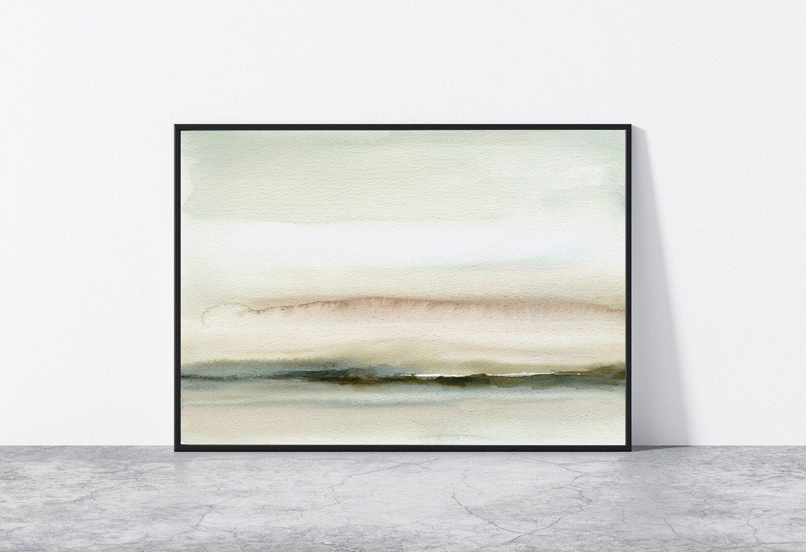 Neutral Abstract Landscape Print Watercolor Printable Wall Art | Etsy