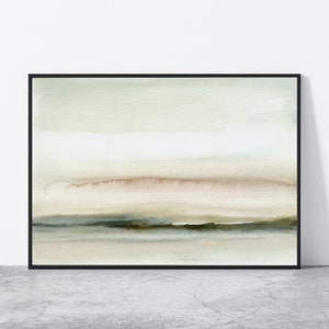 Neutral Abstract Landscape Print Watercolor Printable Wall Art | Etsy