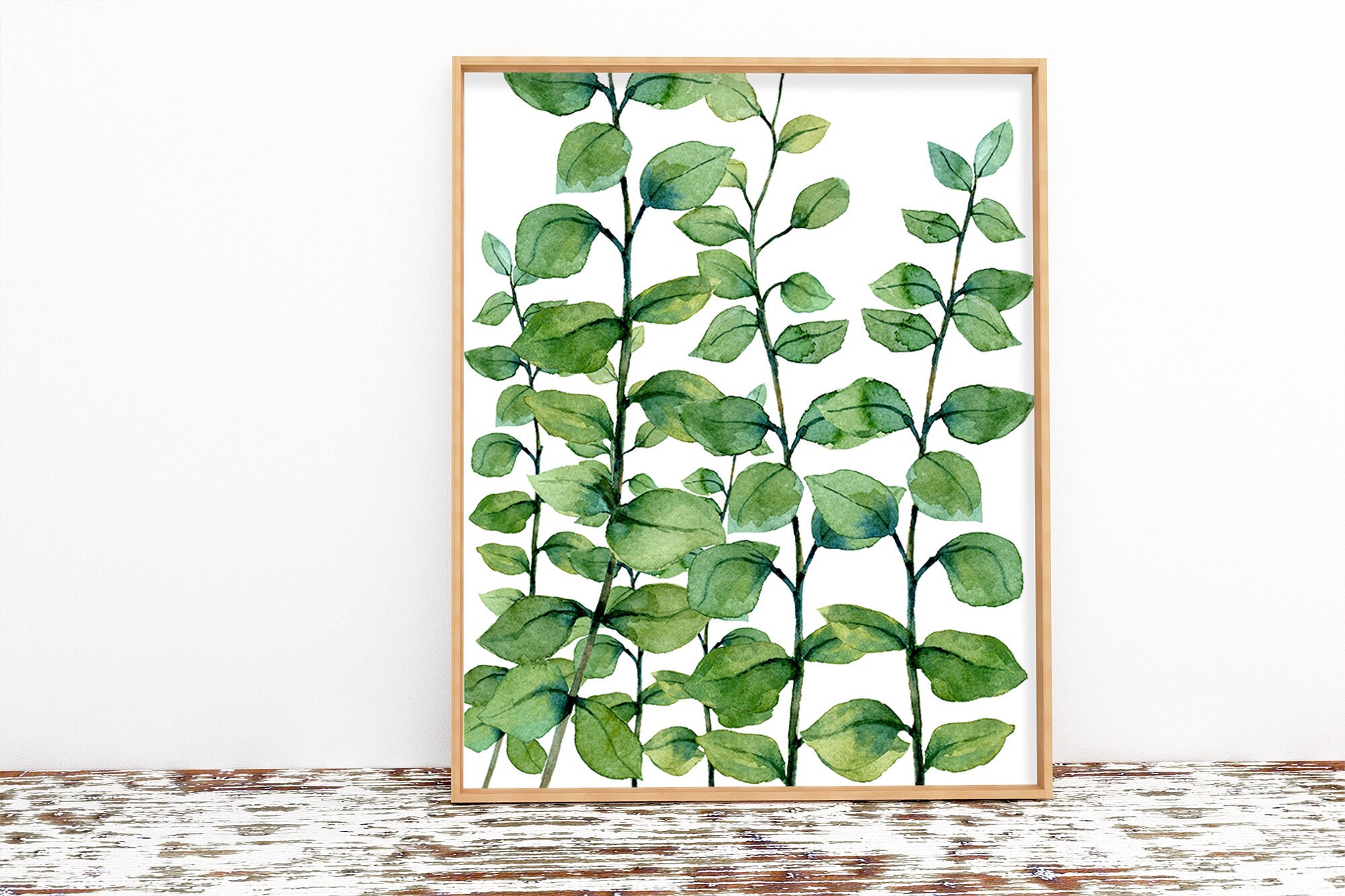 Green Leaves Printable Wall Art DIY Print Instant Download Botanical ...