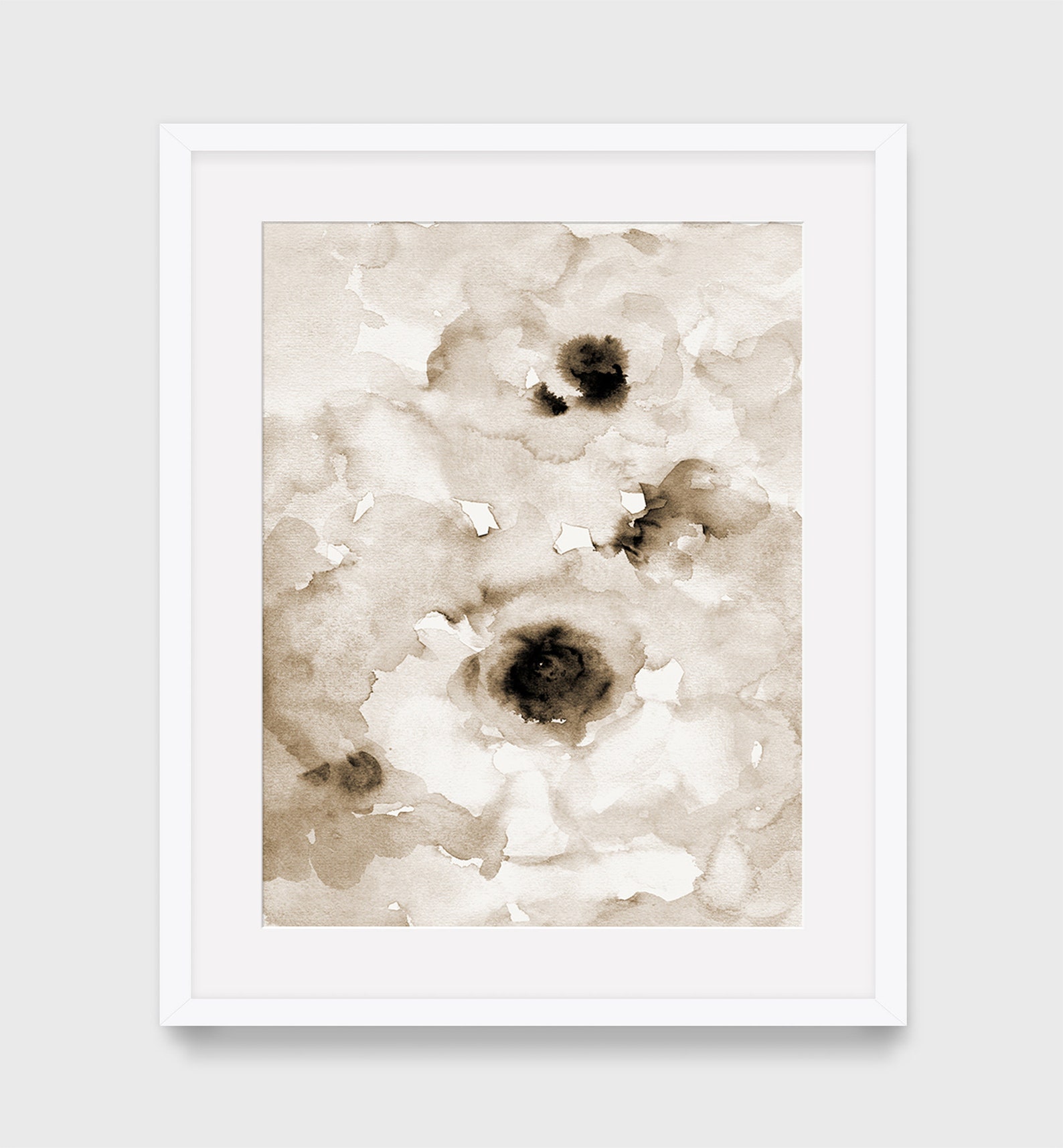 Sepia Abstract Flower Printable Wall Art Instant Download DIY - Etsy