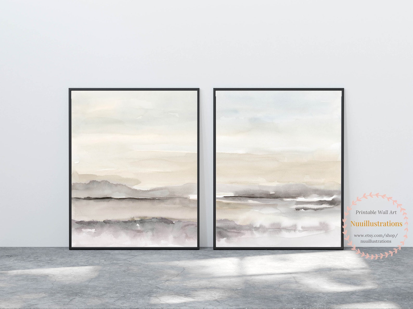 Beige Abstract Landscape Printable Minimal Abstract Art - Etsy