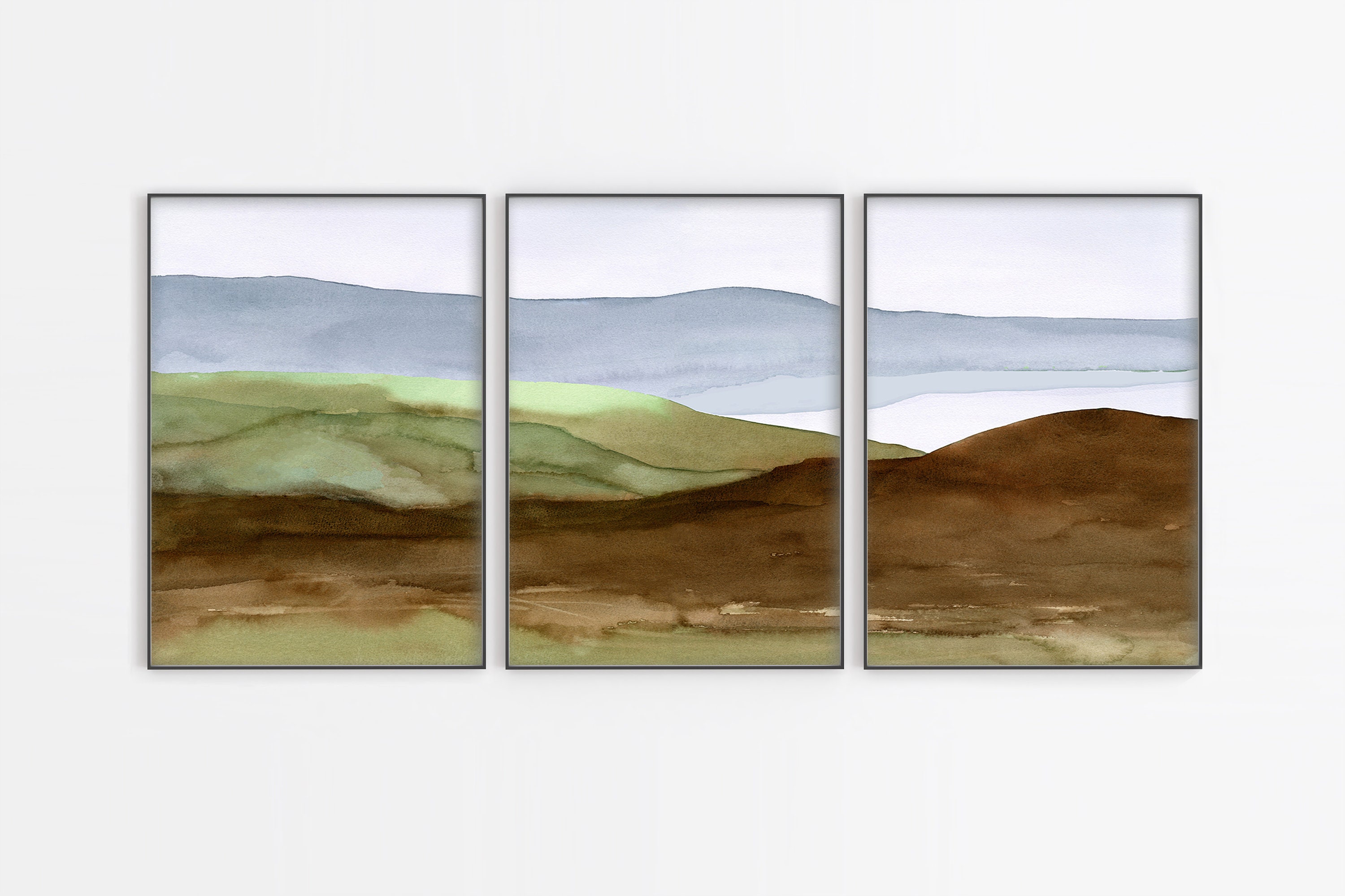 Mountain Landscape Print Set Printable Wall Art Abstract | Etsy