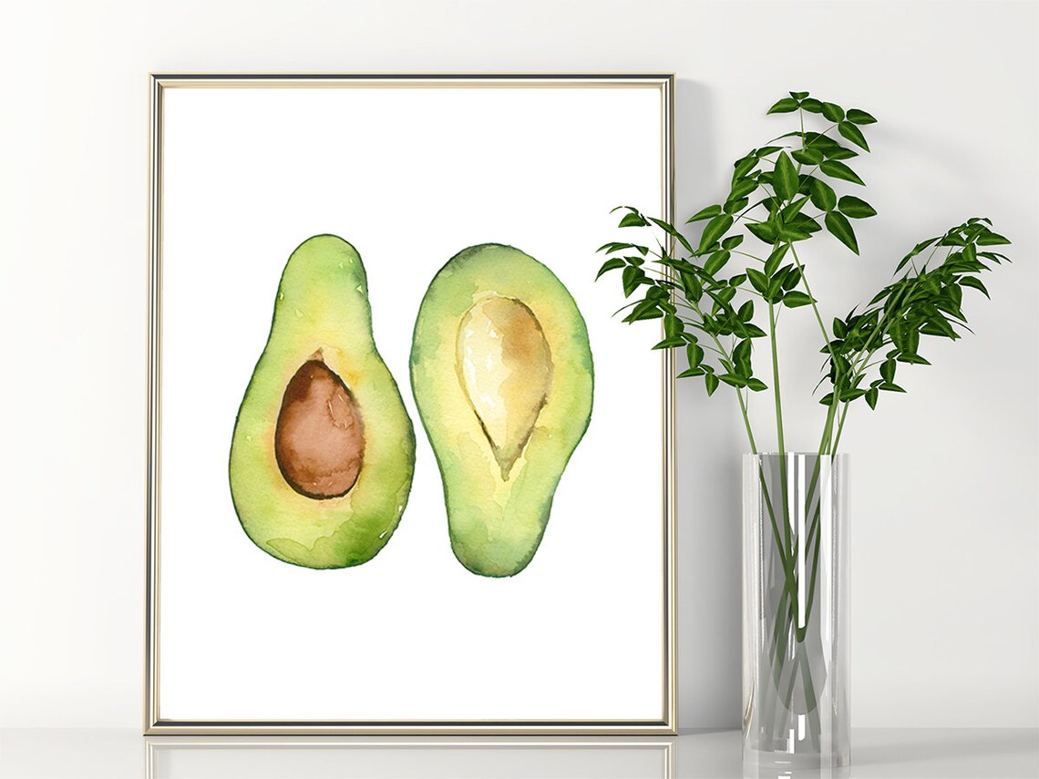 Avocado Fruit Printable Wall Art Instant Download DIY Print | Etsy