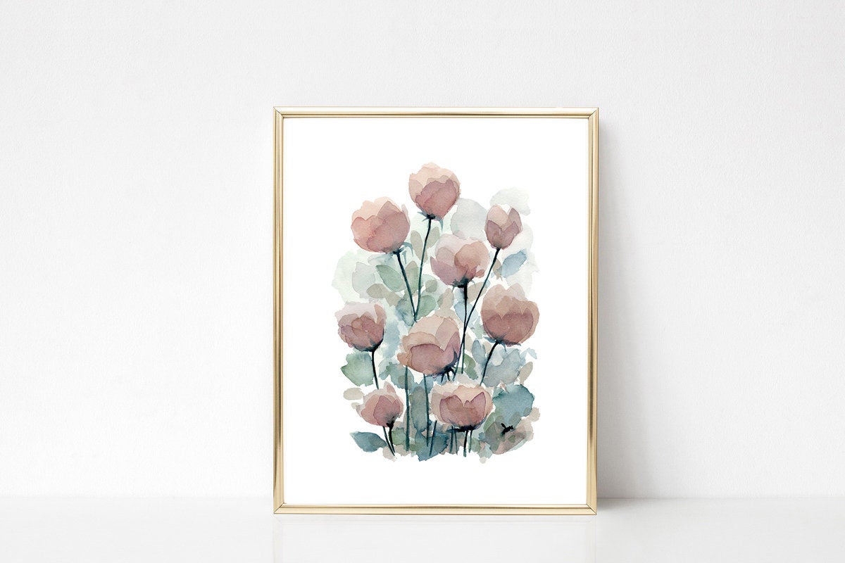 Pink Flower Printable Abstract Floral Print Instant Download - Etsy