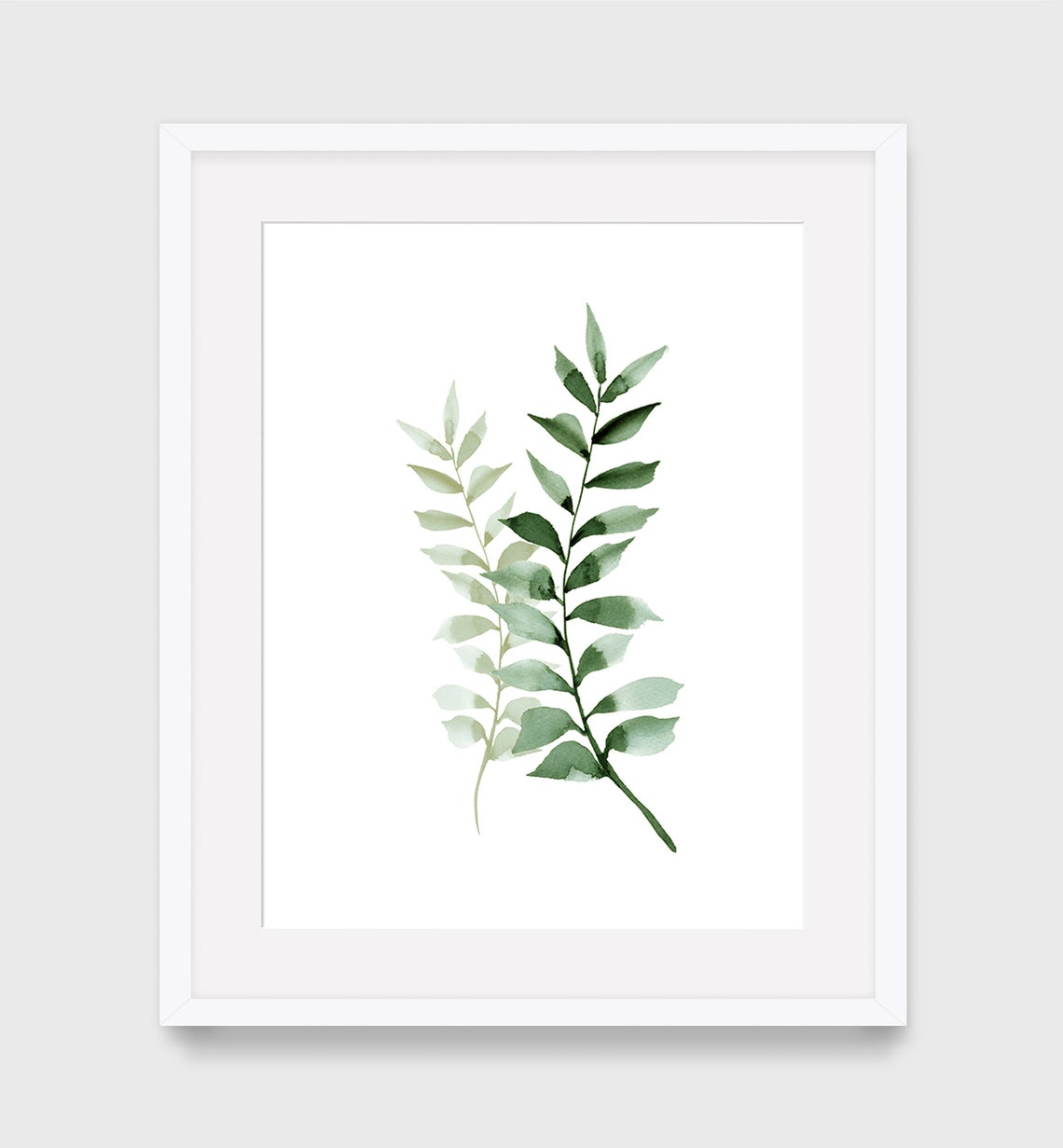 Green Leaf Print Leaves Printable Botanical Wall Art | Etsy