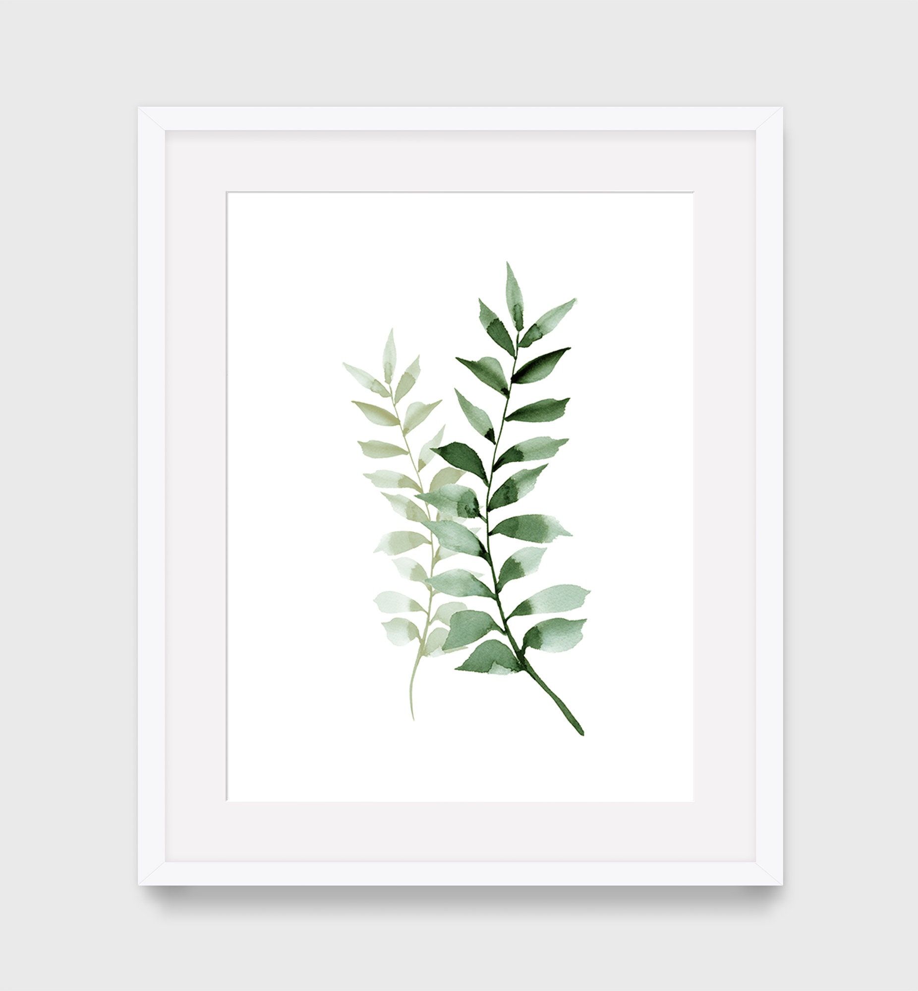 Green Leaf Print Leaves Printable Botanical Wall Art | Etsy