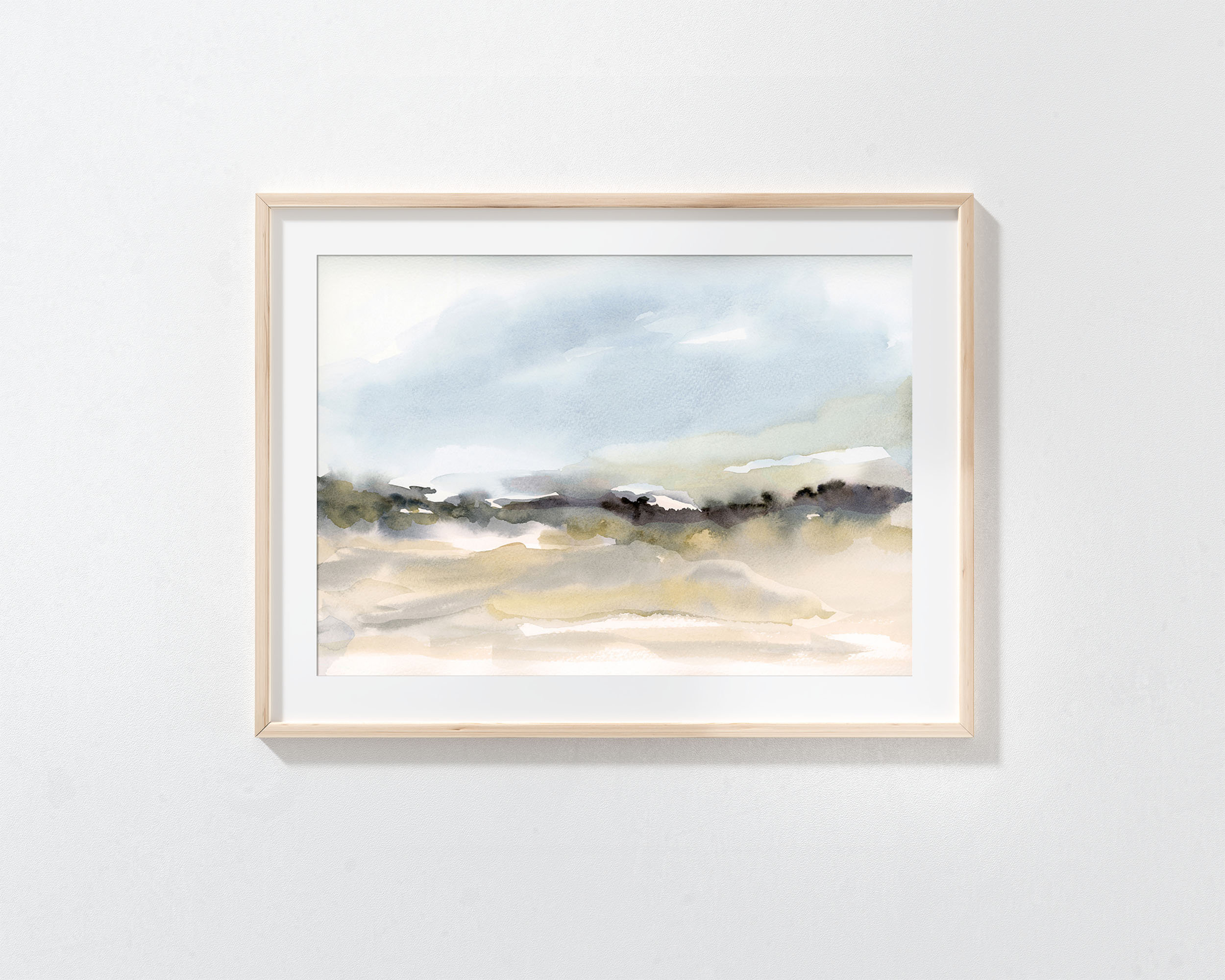 Neutral Landscape Printable Wall Art Abstract Minimal Blue and - Etsy