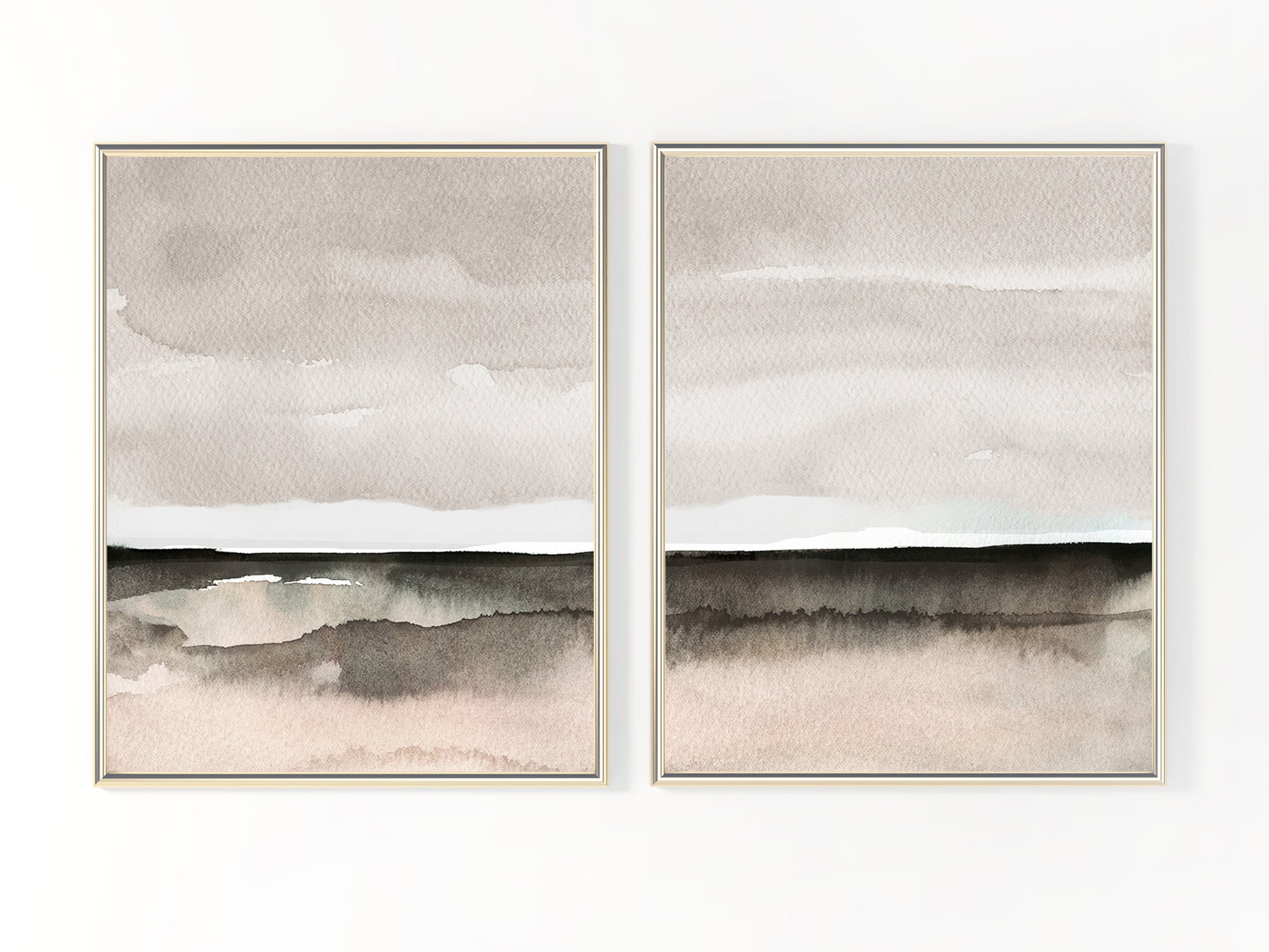 Neutral Landscape Print Set Printable Wall Art Abstract - Etsy