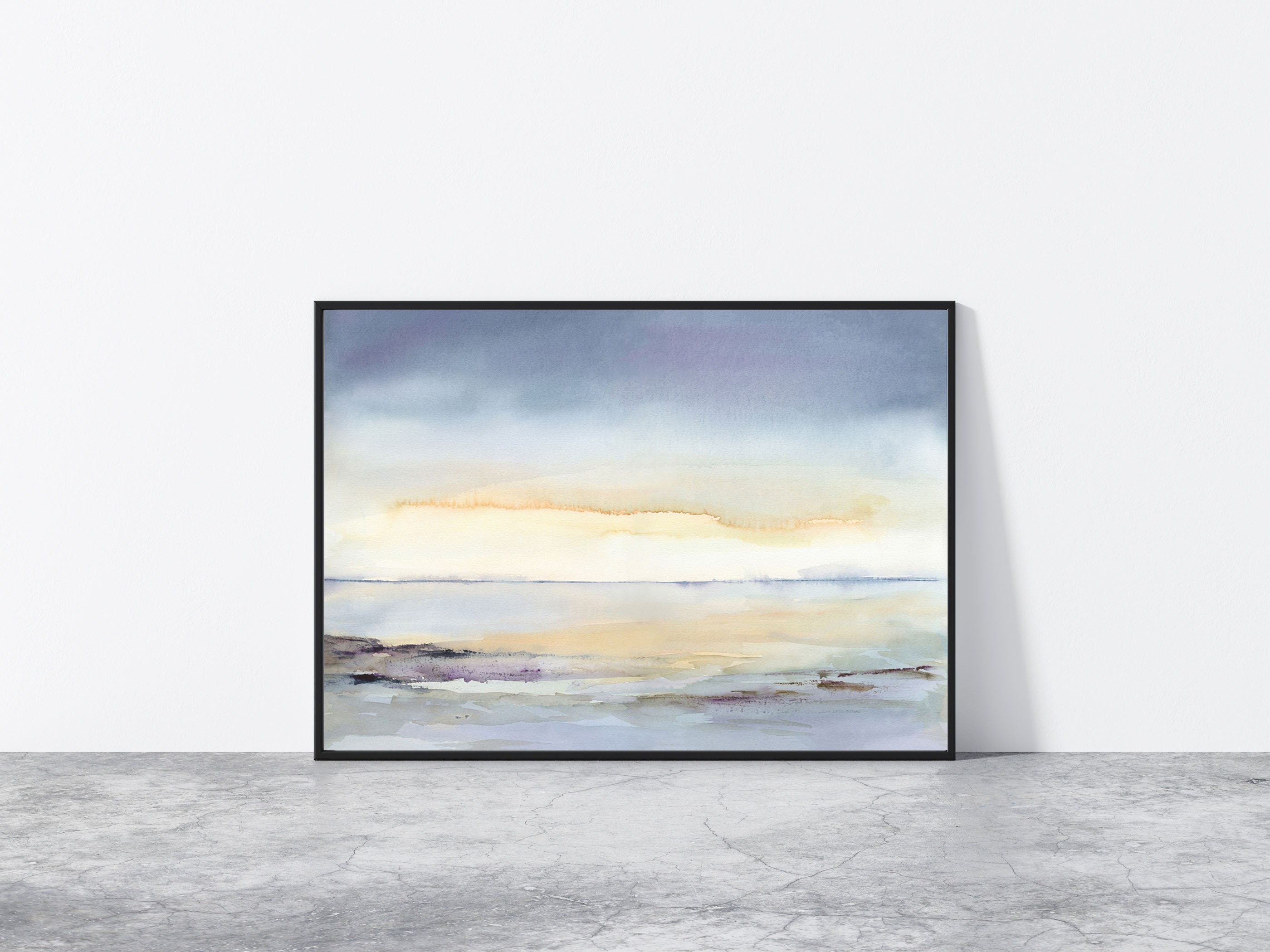 Abstract Landscape Printable Sunrise Ocean Print Sea Beach - Etsy