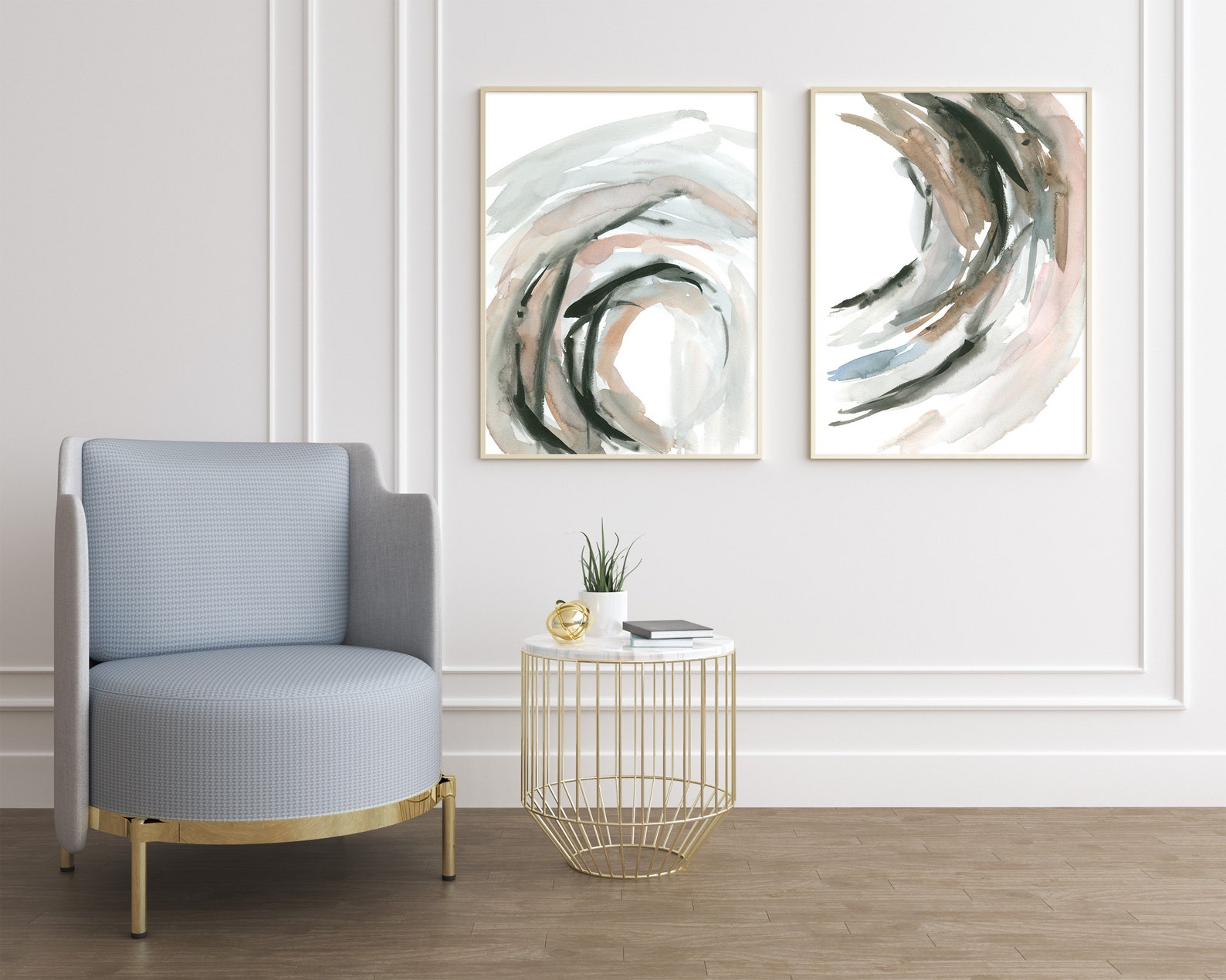 Neutral Circle Abstract Wall Art Print Printable Instant - Etsy