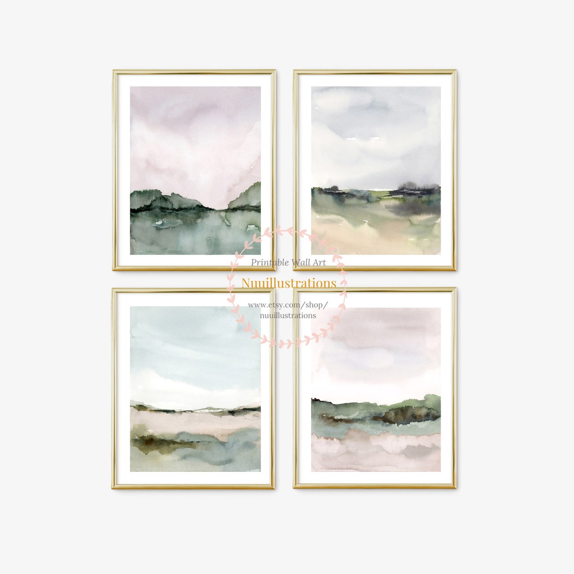 Abstract Landscape Print Set of 4 Printable Wall Art - Etsy