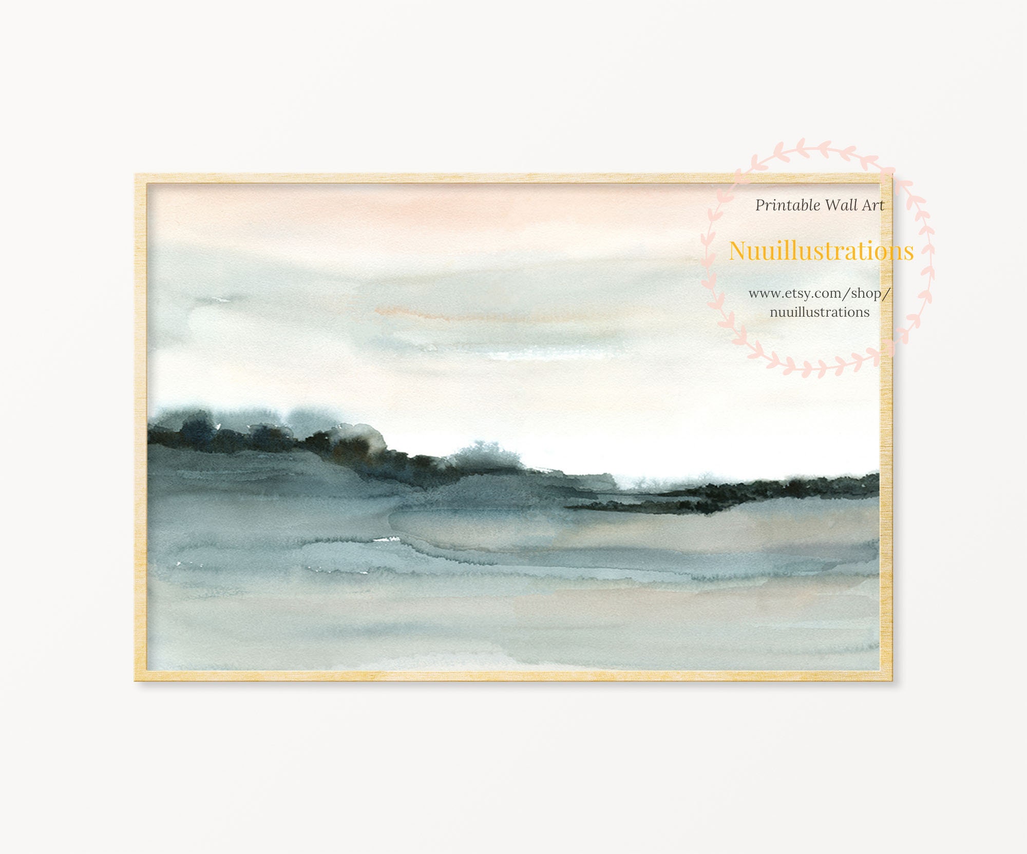 Neutral Landscape Printable Wall Art Minimal Quiet Serene - Etsy