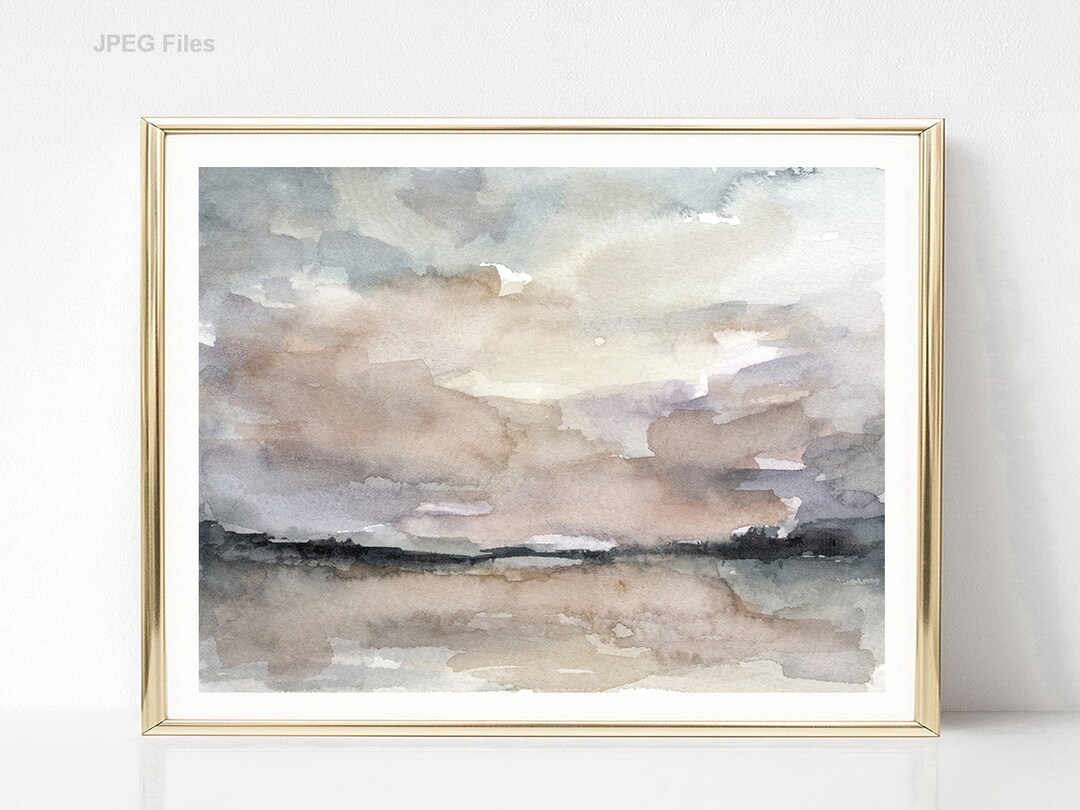 Neutral Abstract Landscape Print Instant Download DIY Printable Wall ...