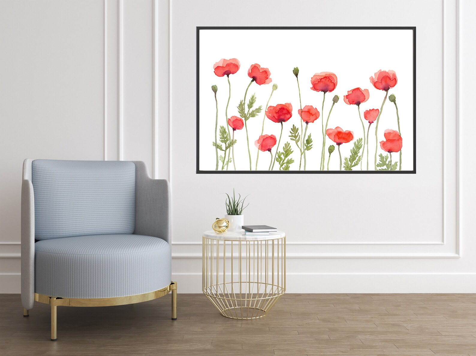Poppy Flower Print Printable Wall Art instant Download DIY | Etsy