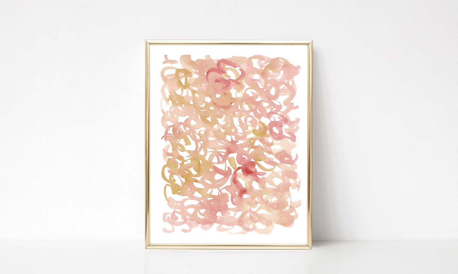 Abstract Blush Print Watercolor Brush Strokes Printable Wall - Etsy