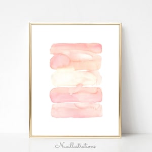 Abstract Watercolor Printable Wall Art Blush Pink Brush Strokes ...