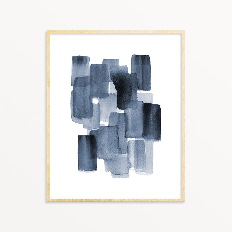 Blue Geometric Art - Etsy
