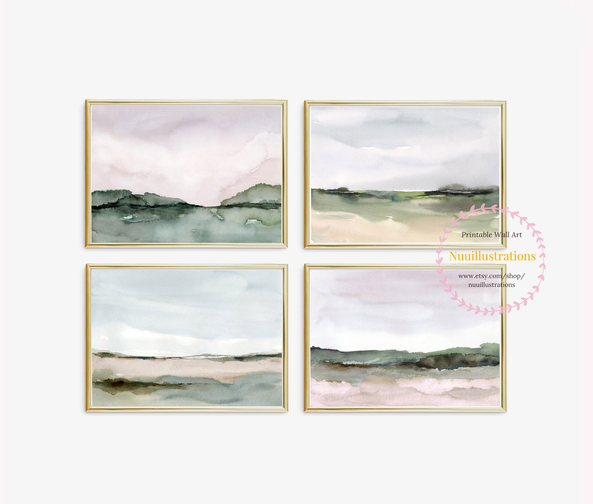 Abstract Landscape Print Set of 4 Printable Wall Art - Etsy