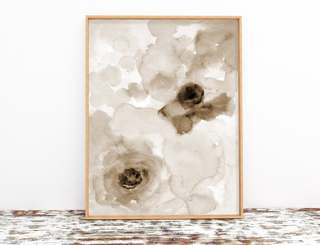 Sepia Abstract Flower Printable Wall Art Instant Download DIY Print ...