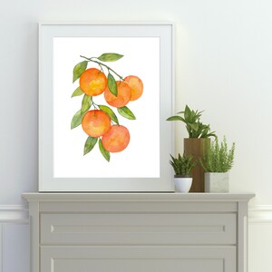 Watercolor Orange Print Fruit Kitchen Art Printable Citrus Wall Art ...