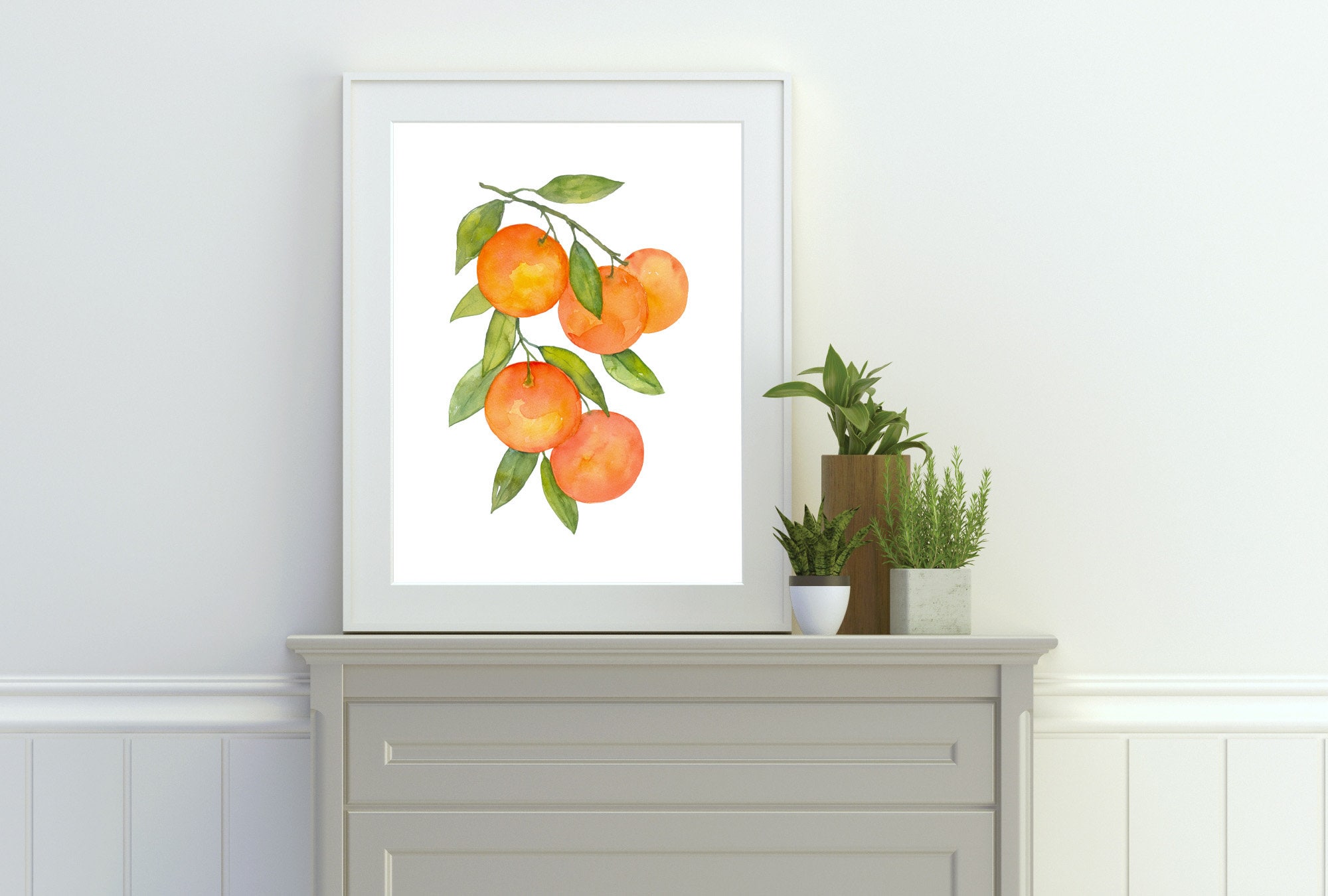 Watercolor Orange Print Fruit Kitchen Art Printable Citrus - Etsy