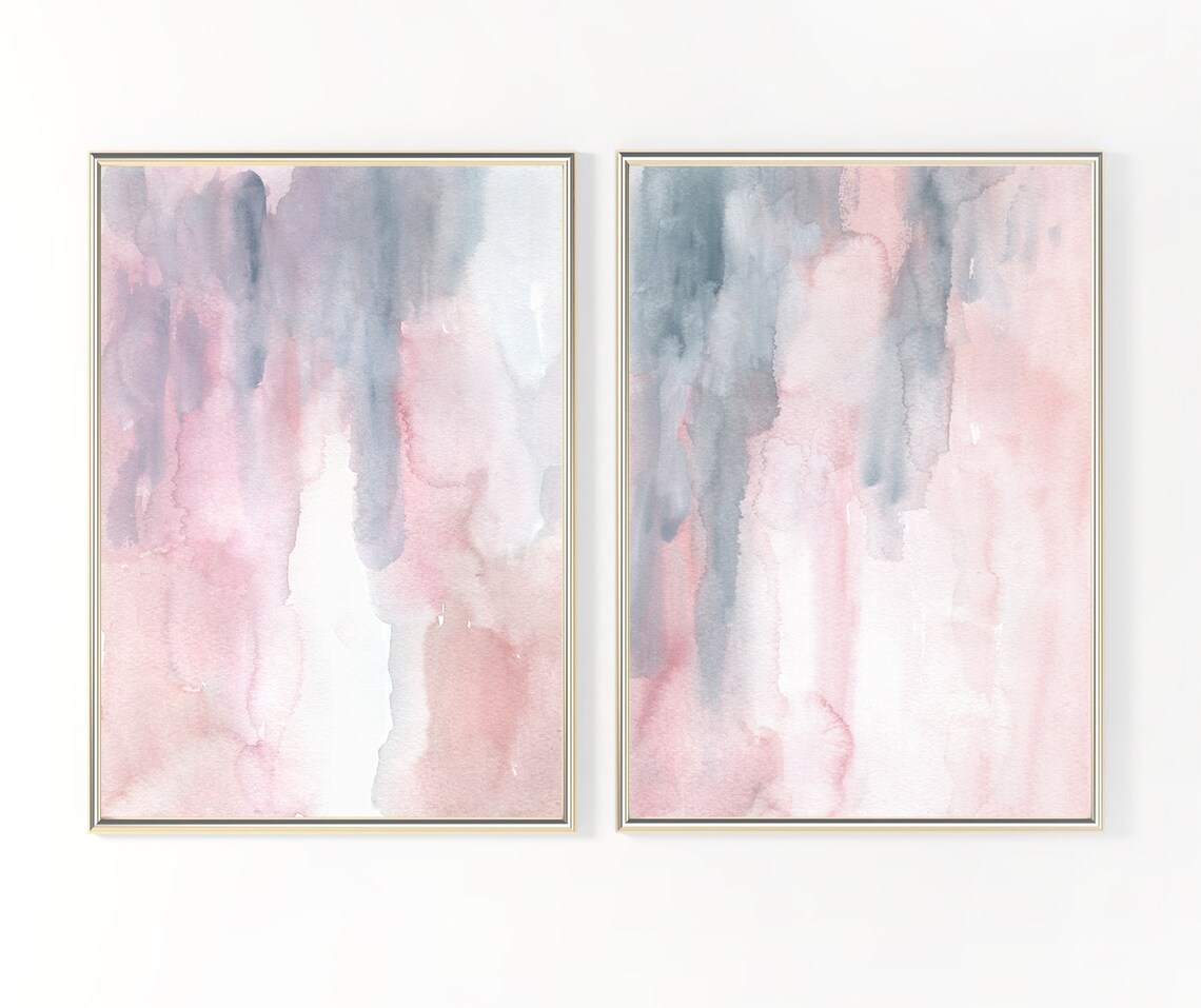 Printable Wall Art Abstract Pink Blue Print Abstract Instant - Etsy