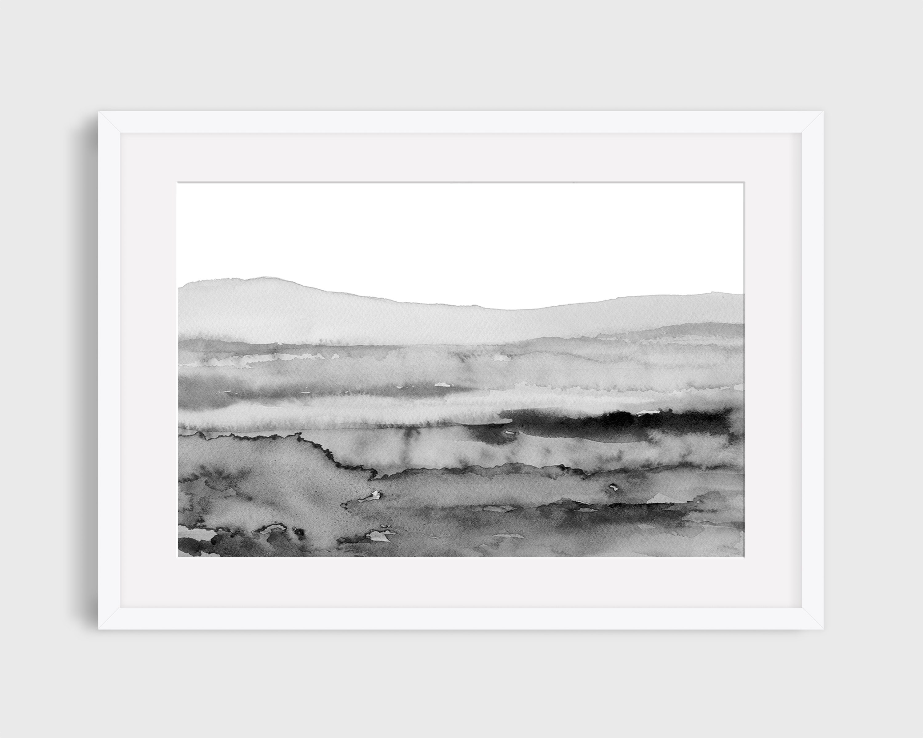 Black and White Landscape Print Instant Download DIY Printable - Etsy